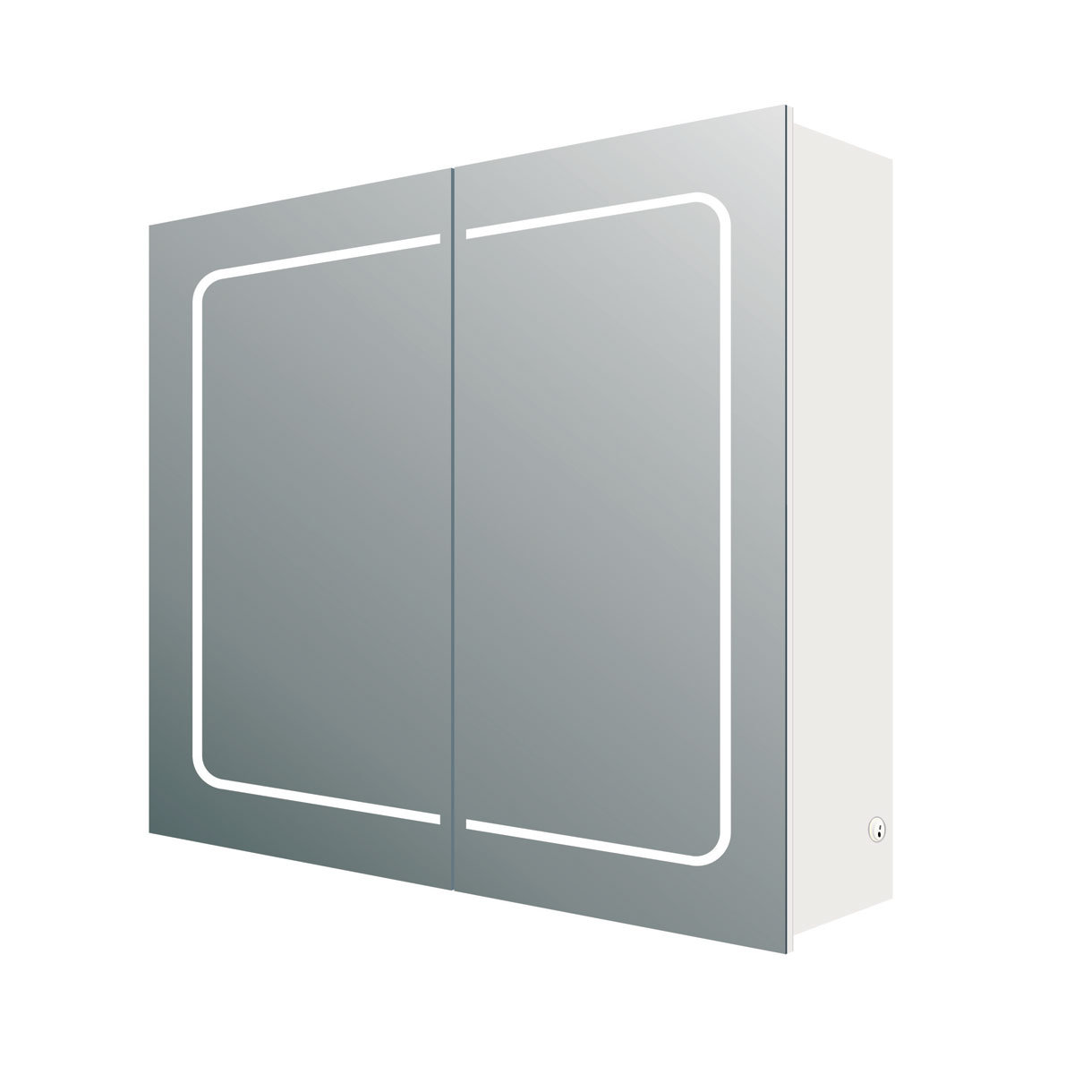 White Stone Mya 66 x 63cm Surface Mounted Mirror Cabinet with LED ...