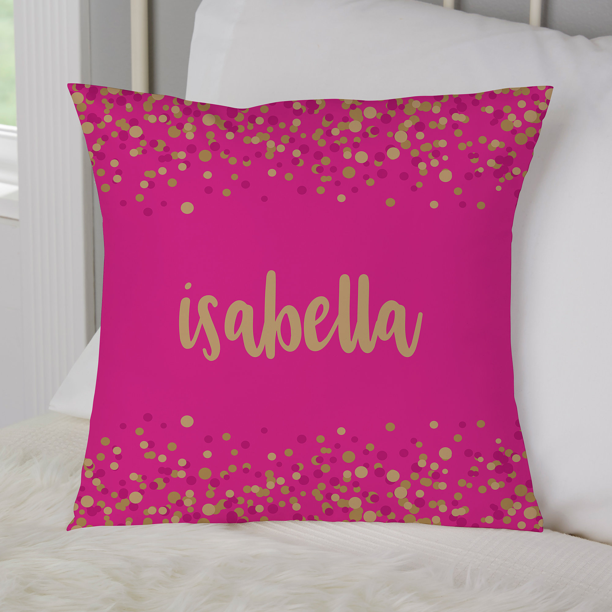 Personalization Mall Sparkling Name Personalized 14" Throw Pillow | Wayfair