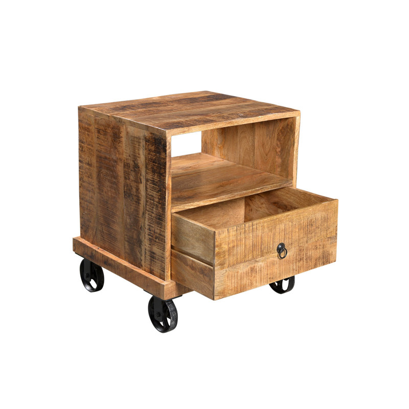 Millwood Pines Cassius Wheel End Table & Reviews | Wayfair