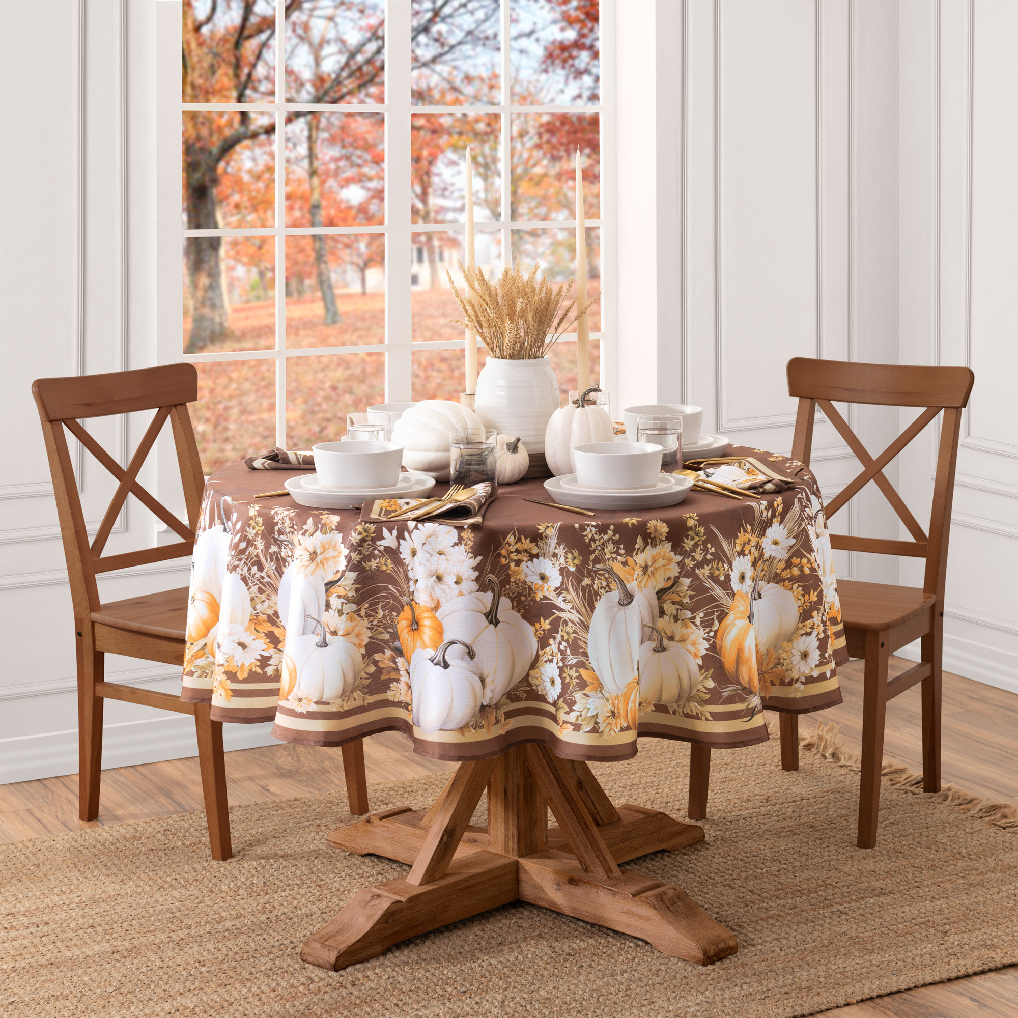 Rosalind Wheeler Wheatland Harvest Fall Tablecloth | Wayfair