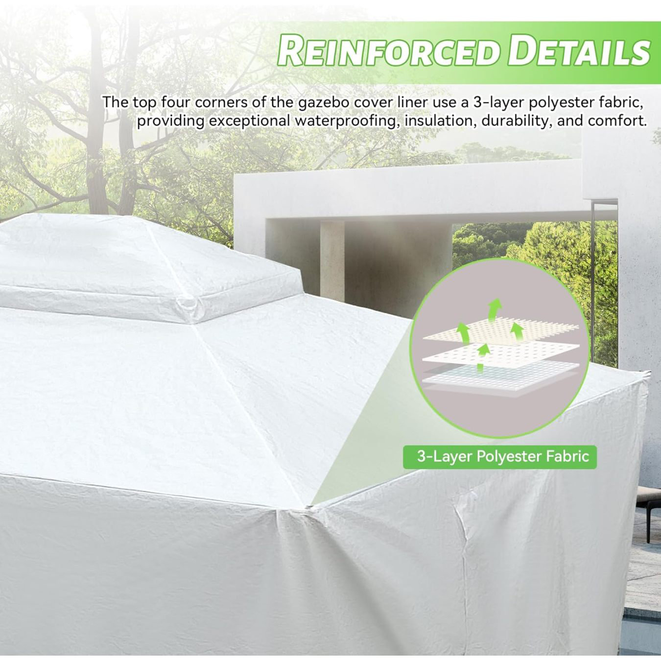 HEIMAO 12'X20' Gazebo Cover For Hardtop Gazebos, Outdoor Universal ...