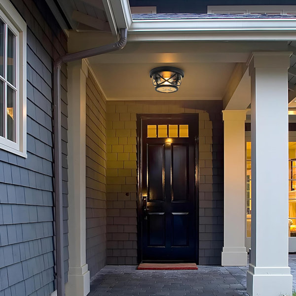 YUBIOM 2-Light Modern Farmhouse Porch Light Ceiling Mount | Wayfair