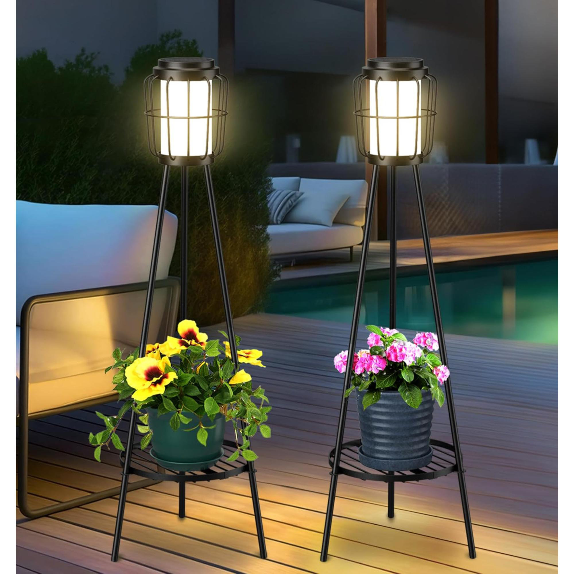CasaHub 2 Pack Solar Lights With Plant Stand | Wayfair