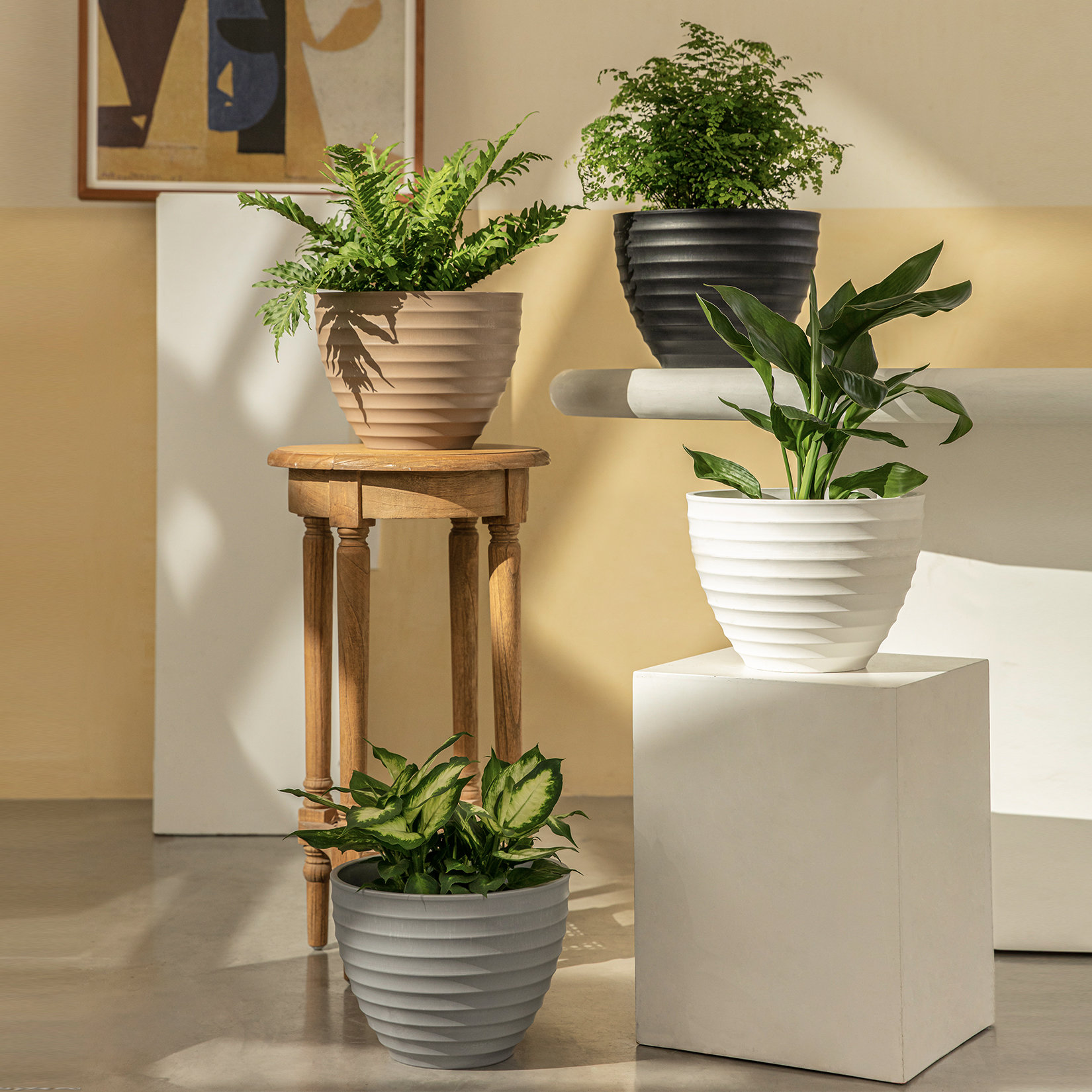 Latitude Run® Grey Planter Pots, 10 Inch Garden Pots Set Of 2 - Wayfair ...