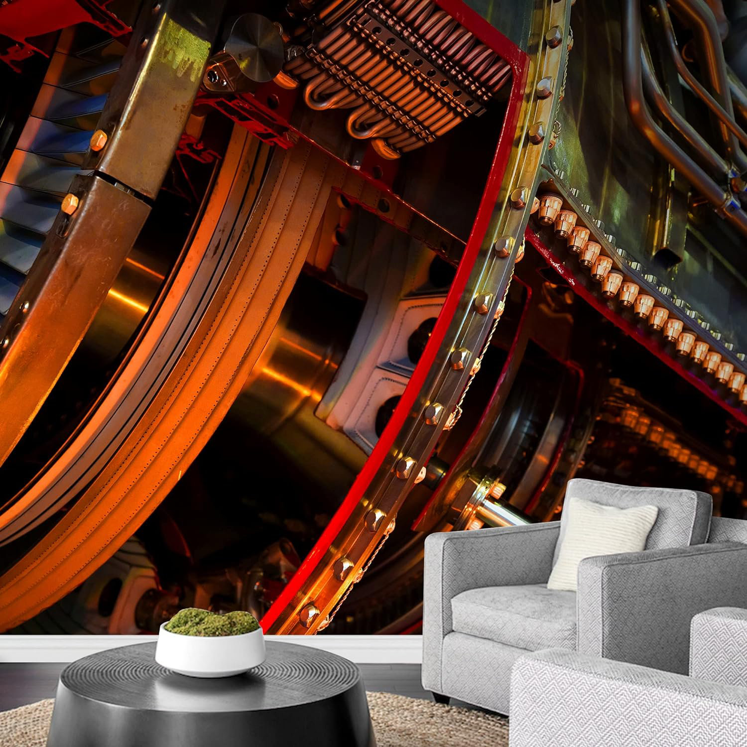 IDEA4WALL Multicolor Neon Turbine Engine Details Airplane Aircraft ...