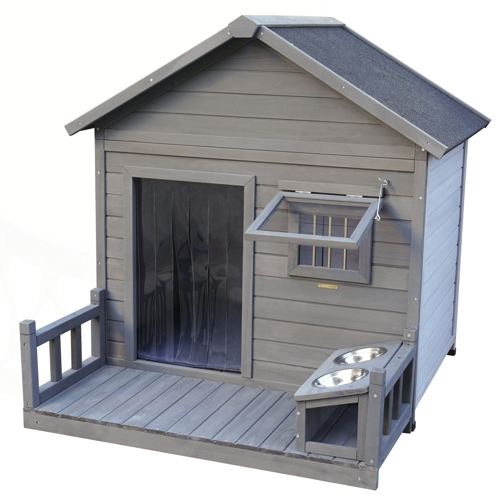 Archie & Oscar™ Weatherproof Doghouse with Spacious Terrace for Large ...