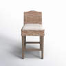 Kelly Clarkson Home Kaia Rattan and Solid Wood Upholstered Stool ...