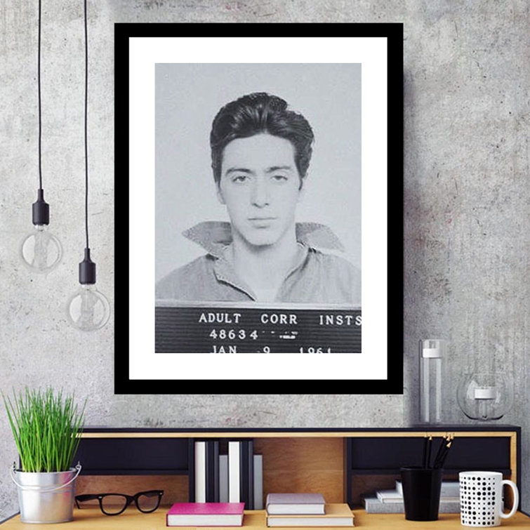 Venice Beach Collections Al Pacino 1961 Mugshot Framed Painting | Wayfair