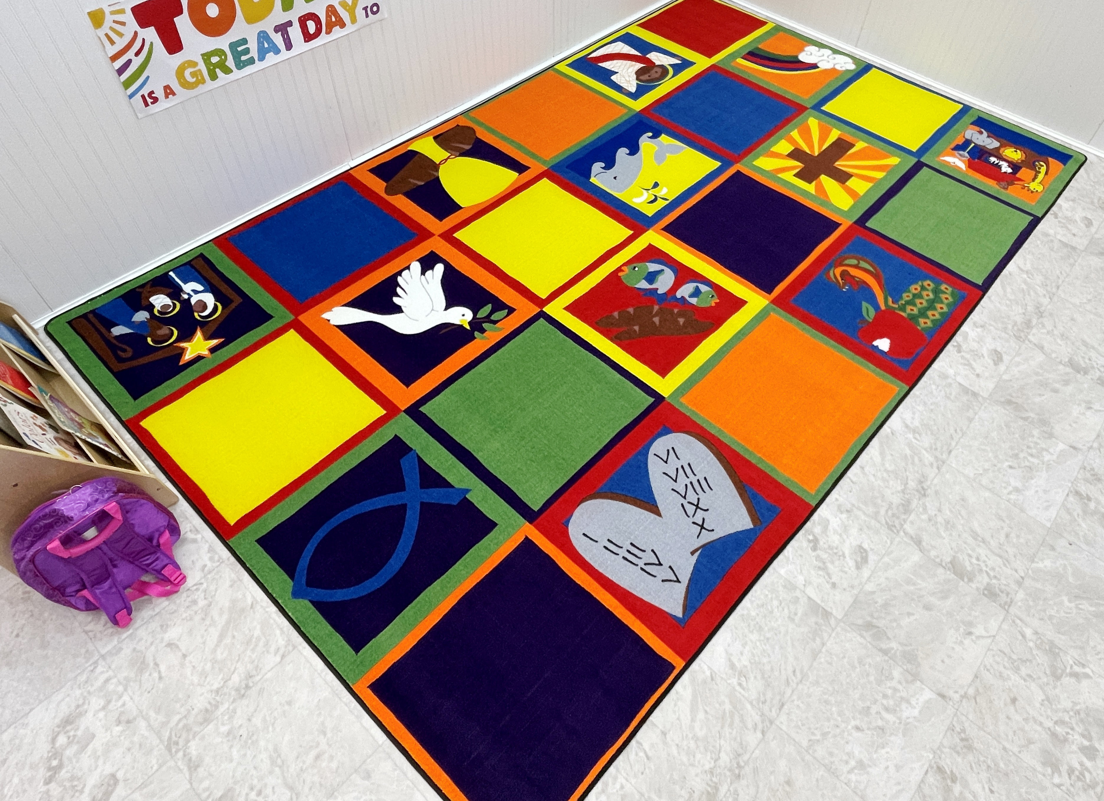 Kid Carpet Christian Squares Sunday School Area Rug - Wayfair Canada