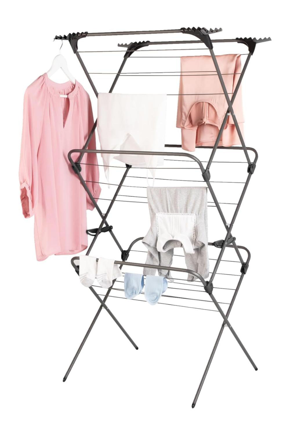 Rebrilliant 3 Tier Indoor And Outdoor Clothes Drying Rack, Lightly ...