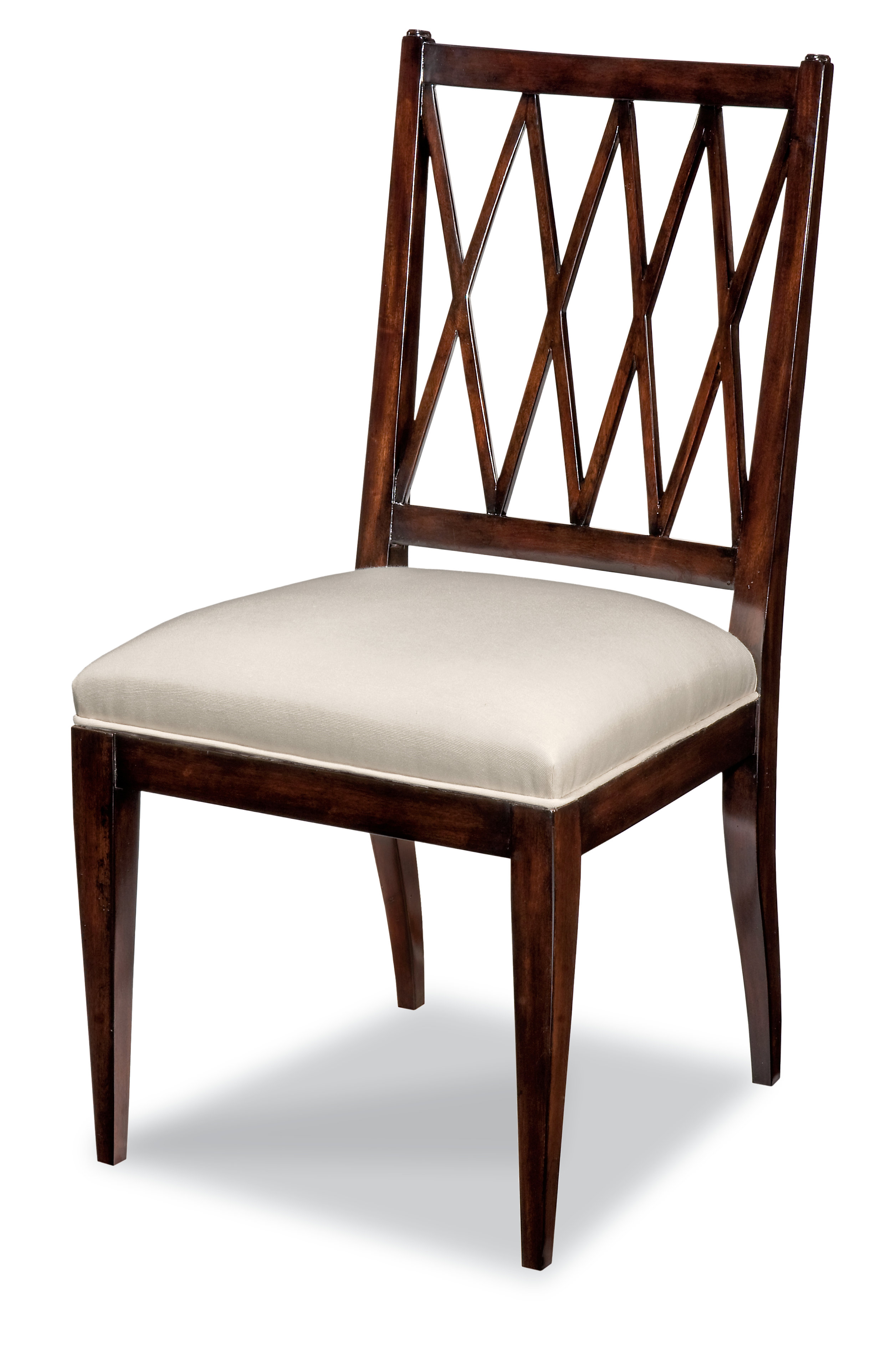 WoodbridgeFurniture Addison Linen Cross Back Side Chair in Ebonized ...