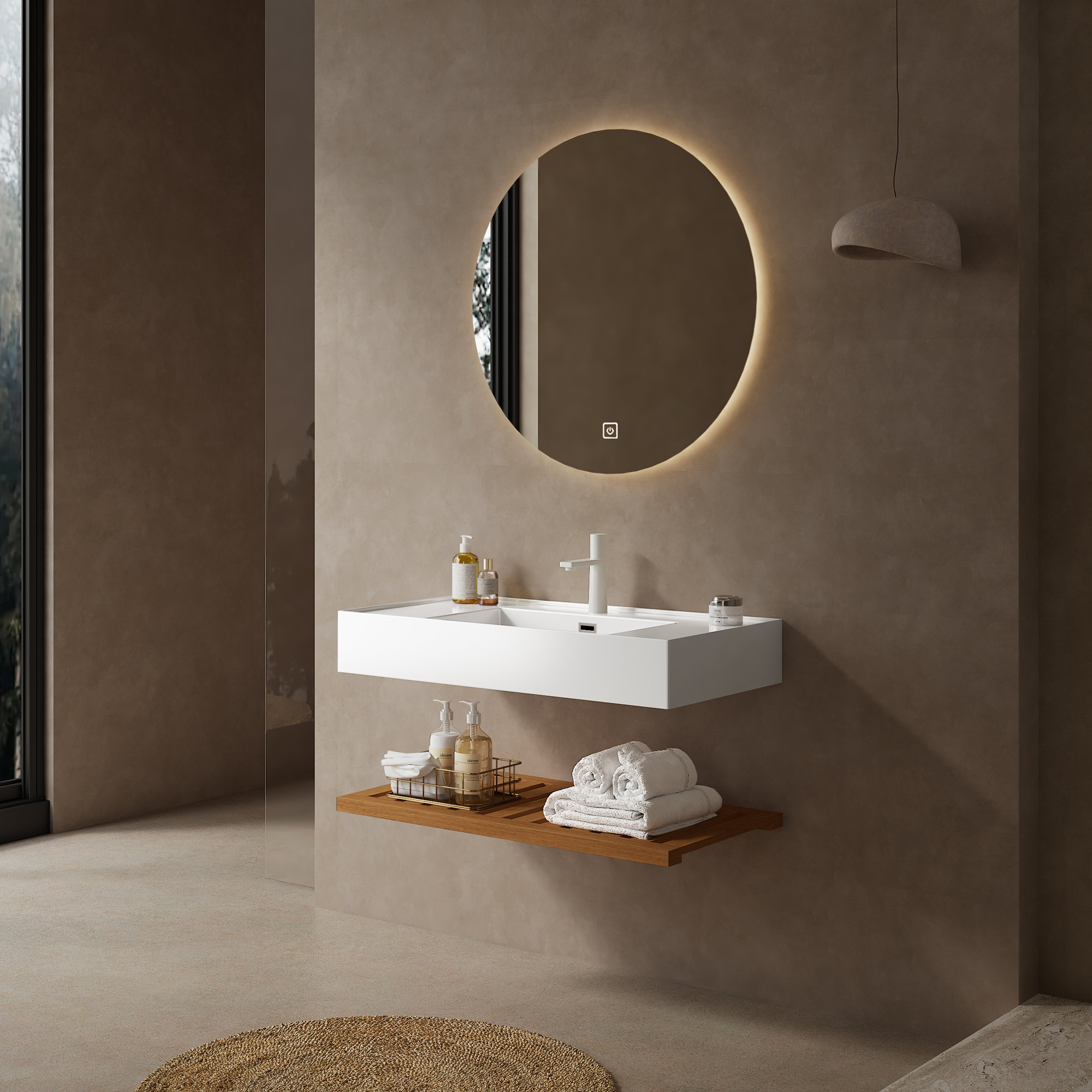 Ebern Designs Meuble-lavabo 36 po avec lavabo vasque - Wayfair Canada