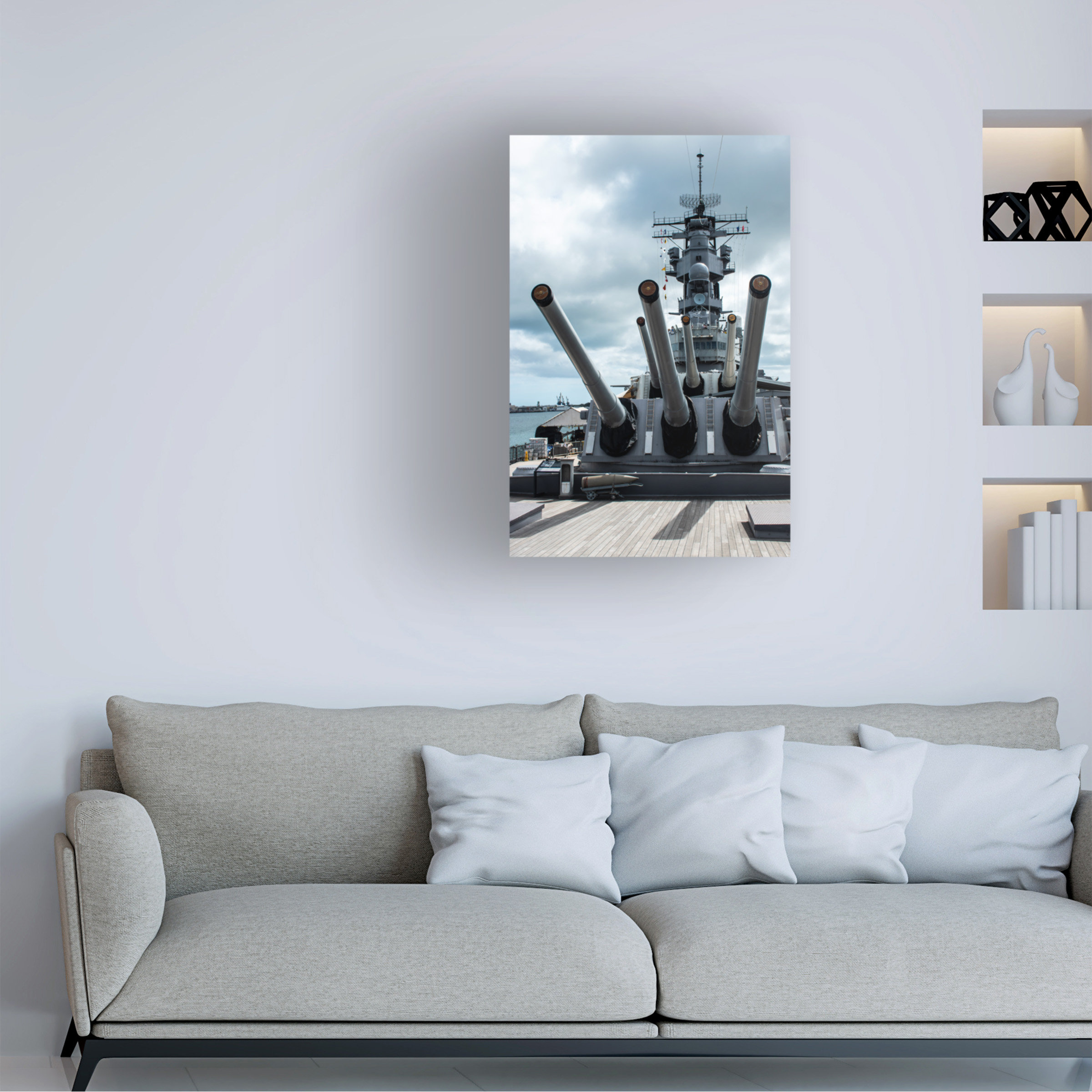 Longshore Tides Robert Michaud ''USS Missouri Guns'' Canvas Art | Wayfair