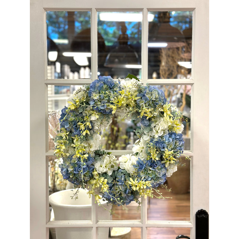 The Twillery Co.® Hydrangea, Grapevine and Snapdragon 24" Wreath | Wayfair