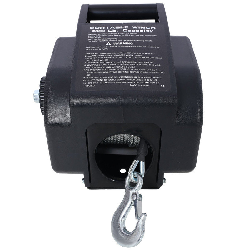 Polyfurniture 12V 5000 lb Load Capacity Portable Winch, Reversible ...