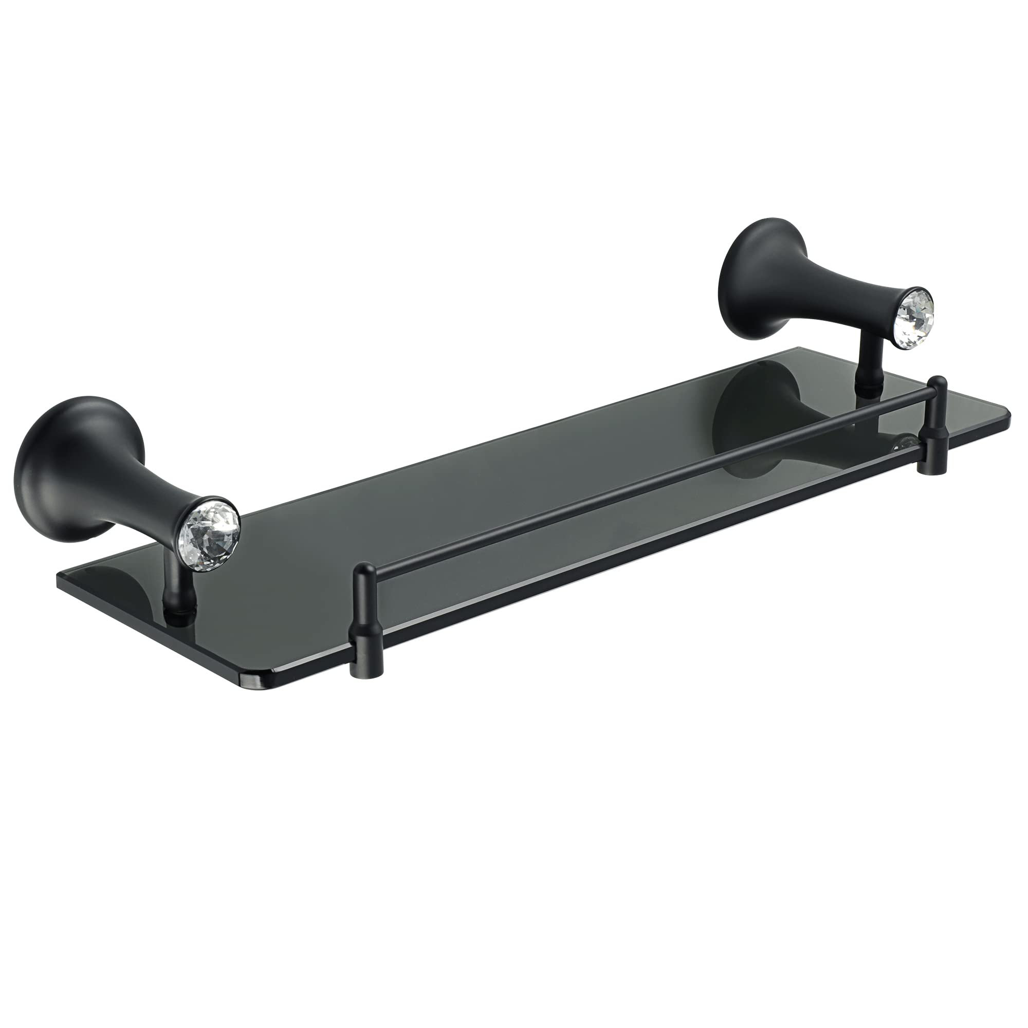 Mercer41 Glass Shelf Bathroom Shelves With Guard Rail,Wall Mount ...