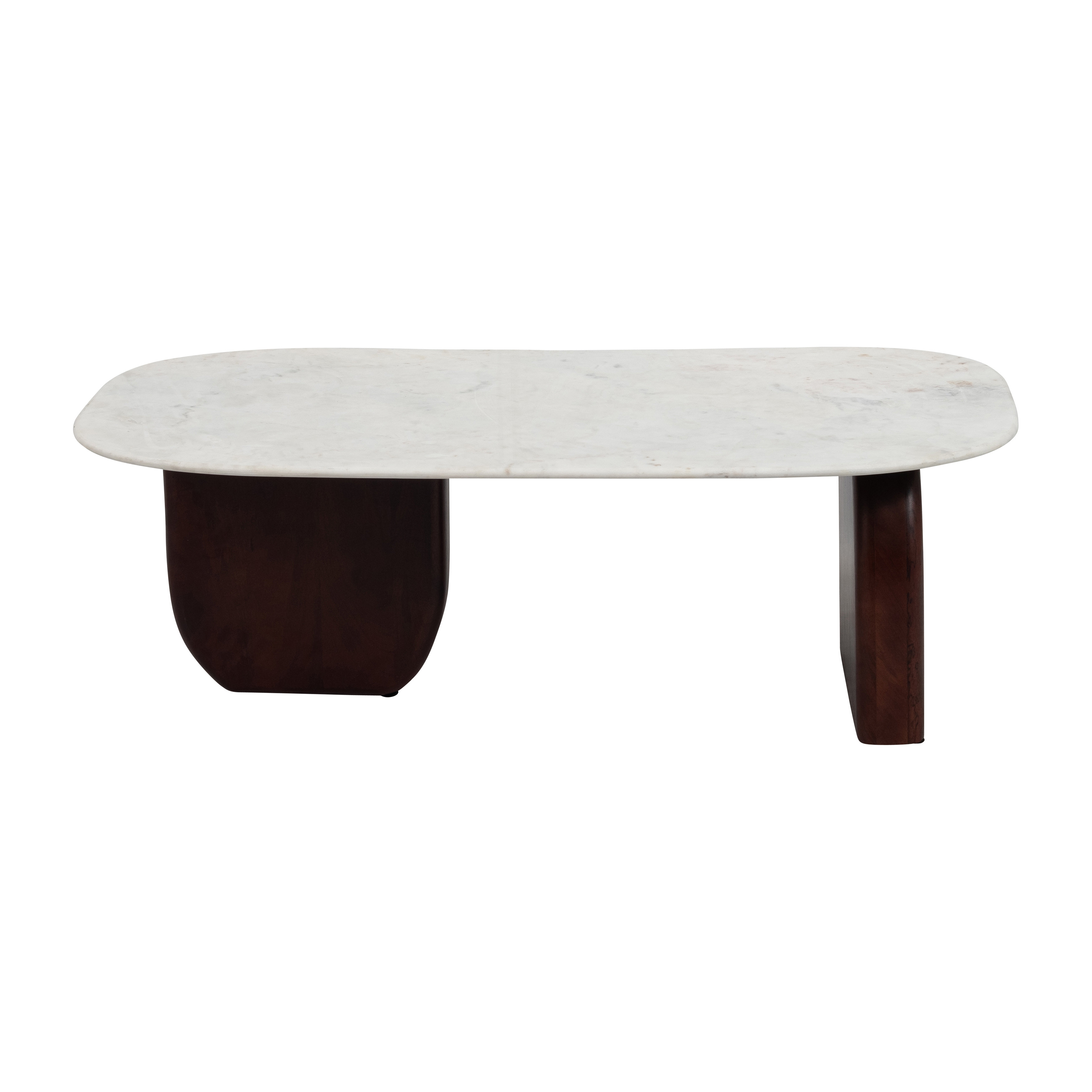 Joss & Main Dujon 16"H Marble/Wood Abstract Coffee Table in Walnut ...