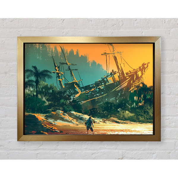 Highland Dunes Shipwrecked And Alone Framed Print | Wayfair.co.uk
