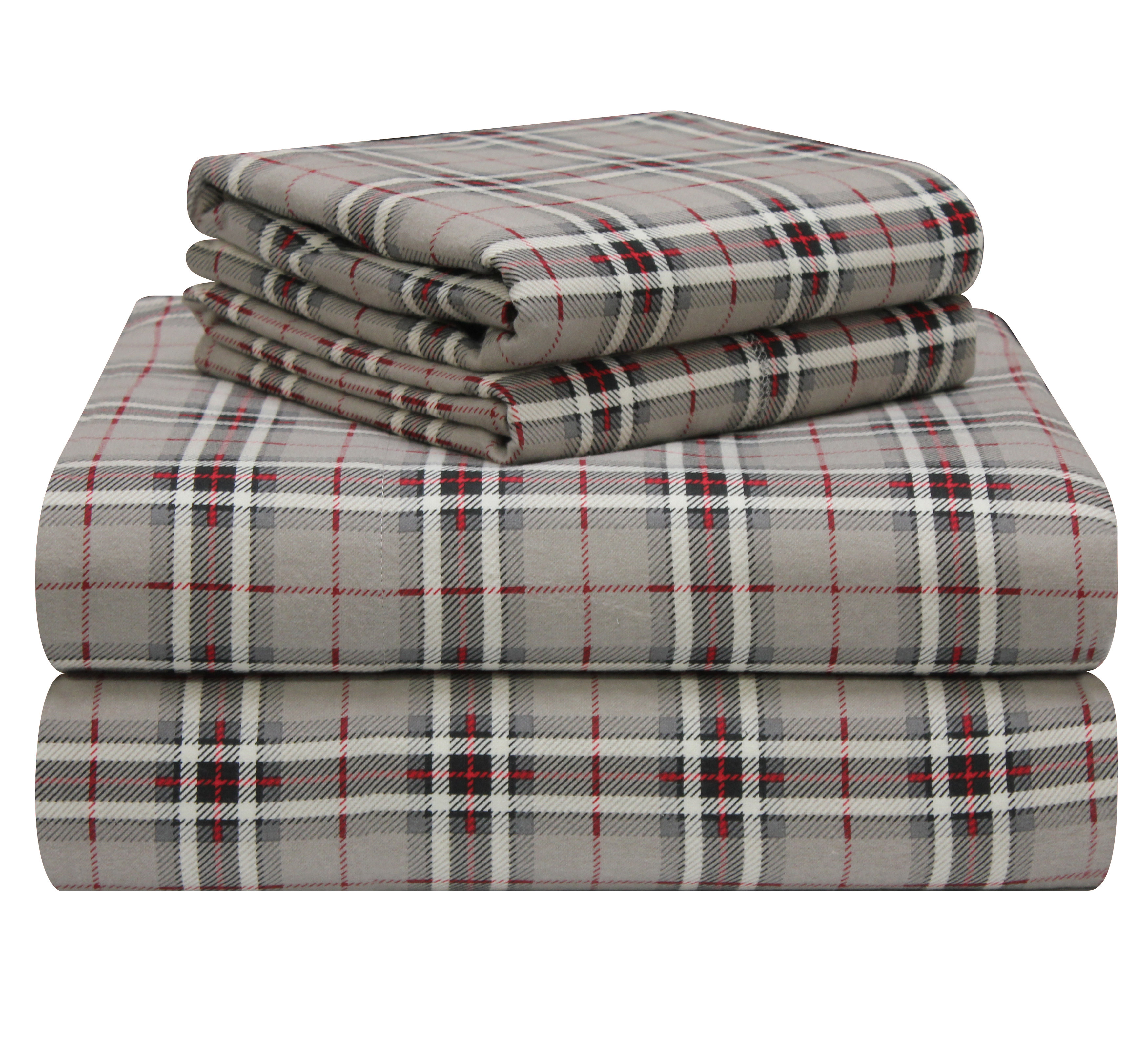 Pointehaven Plaid 100% Cotton Flannel Sheet Set & Reviews | Wayfair