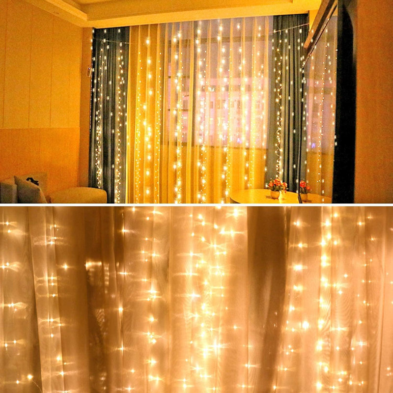 Arlmont & Co. Sejo Outdoor 300 - Bulb 118'' Plug-in LED Curtain String ...