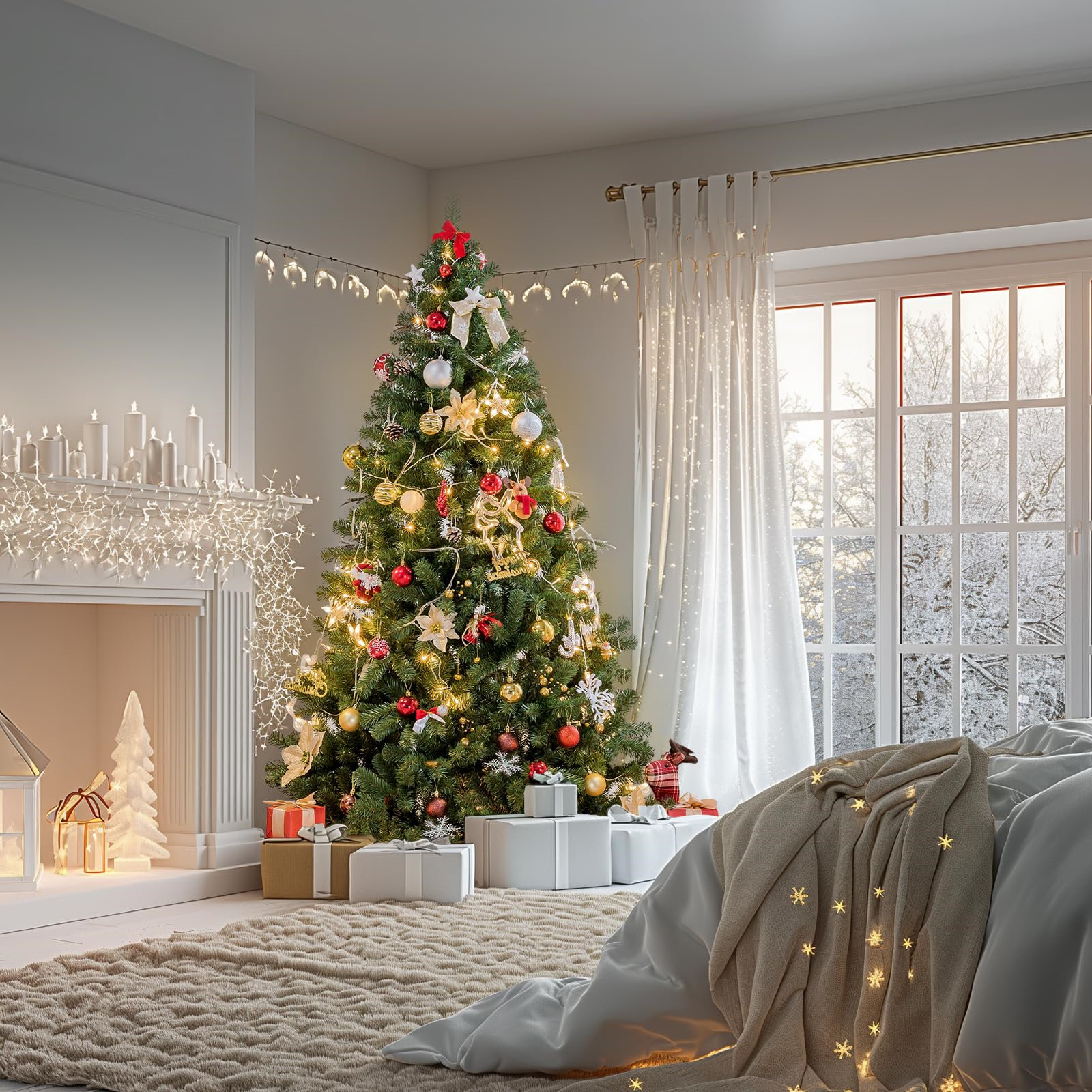 Darby Home Co 6.5ft Christmas Spruce Artificial Holiday Christmas Tree ...