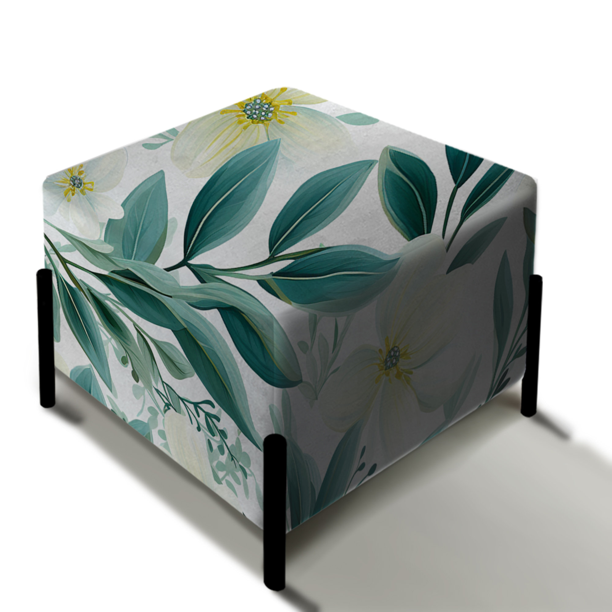 Design Art Oceanic Foliage Botanical Pattern IV - Tropical Square ...