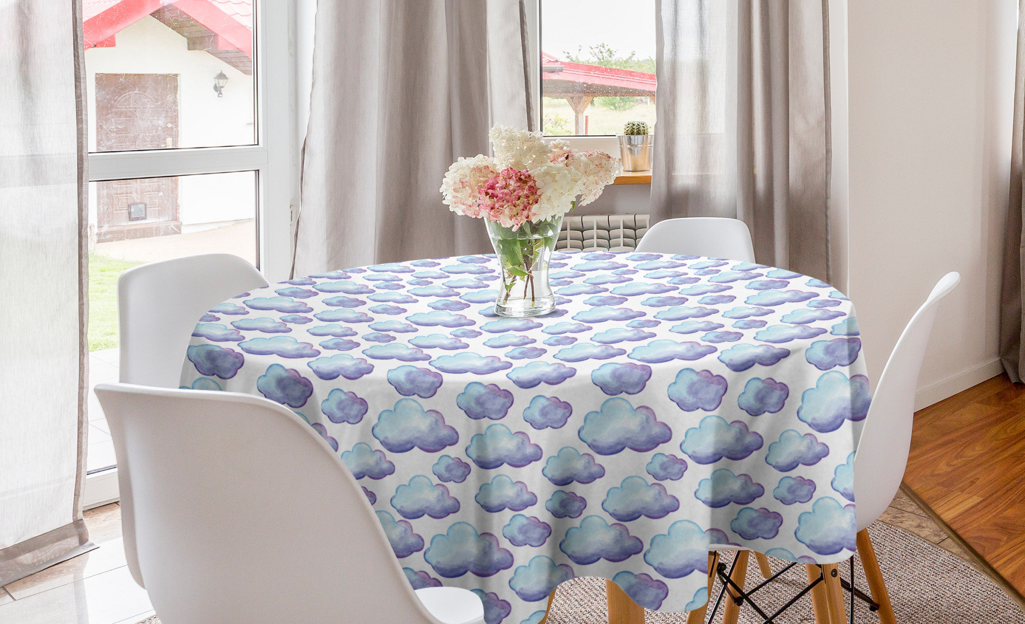East Urban Home Ambesonne Watercolor Round Tablecloth, Gradient Colors ...