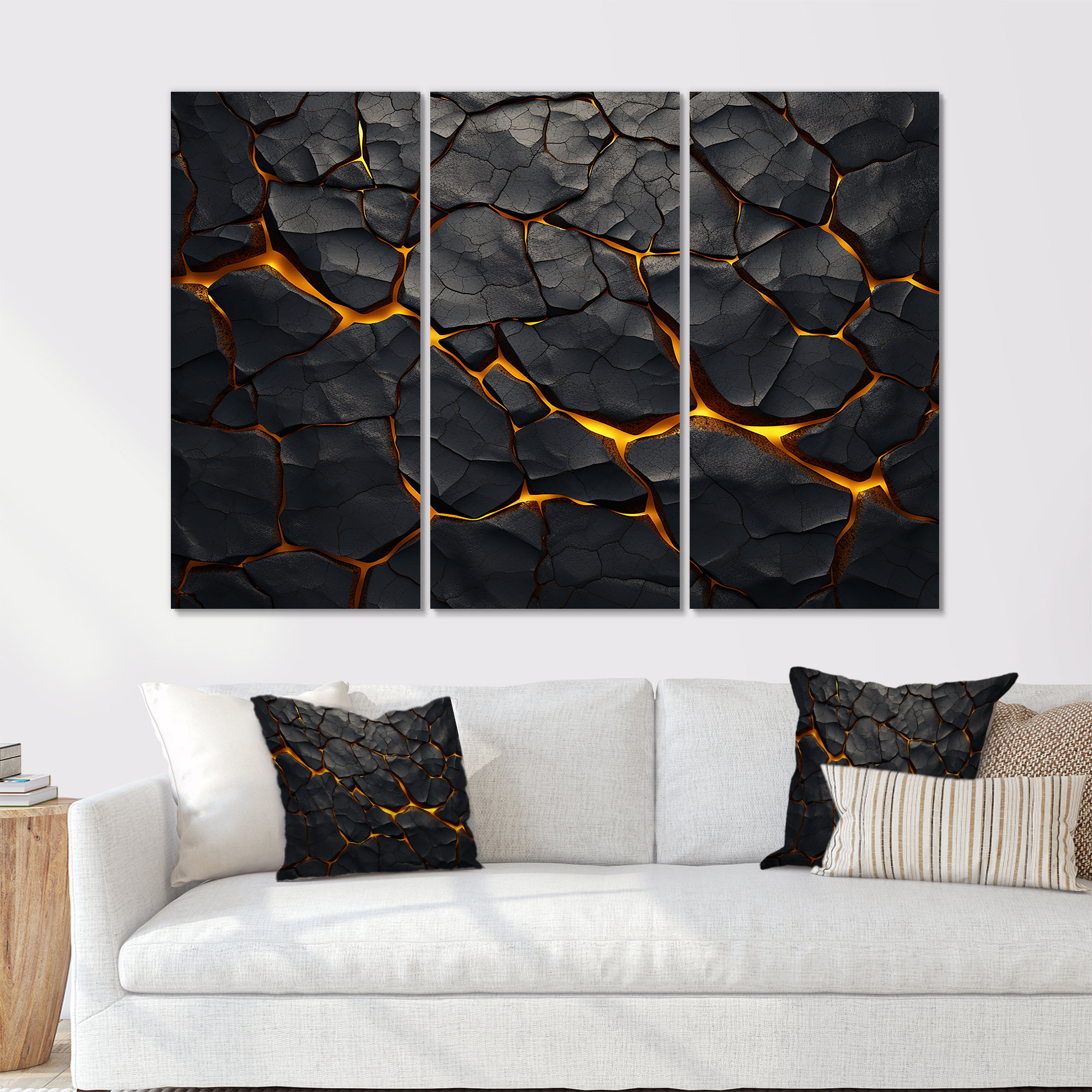 Red Barrel Studio® Volcano Volcanic Veins - Volcano Canvas Wall Art Set ...
