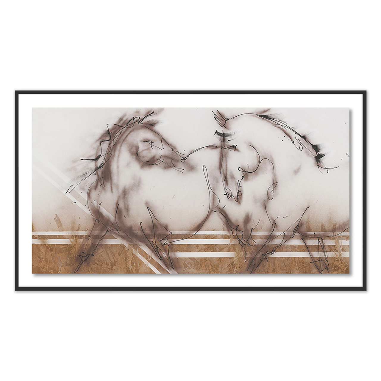 Four Hands Art Studio Two Horses by Donna Bernstein - Picture Frame ...