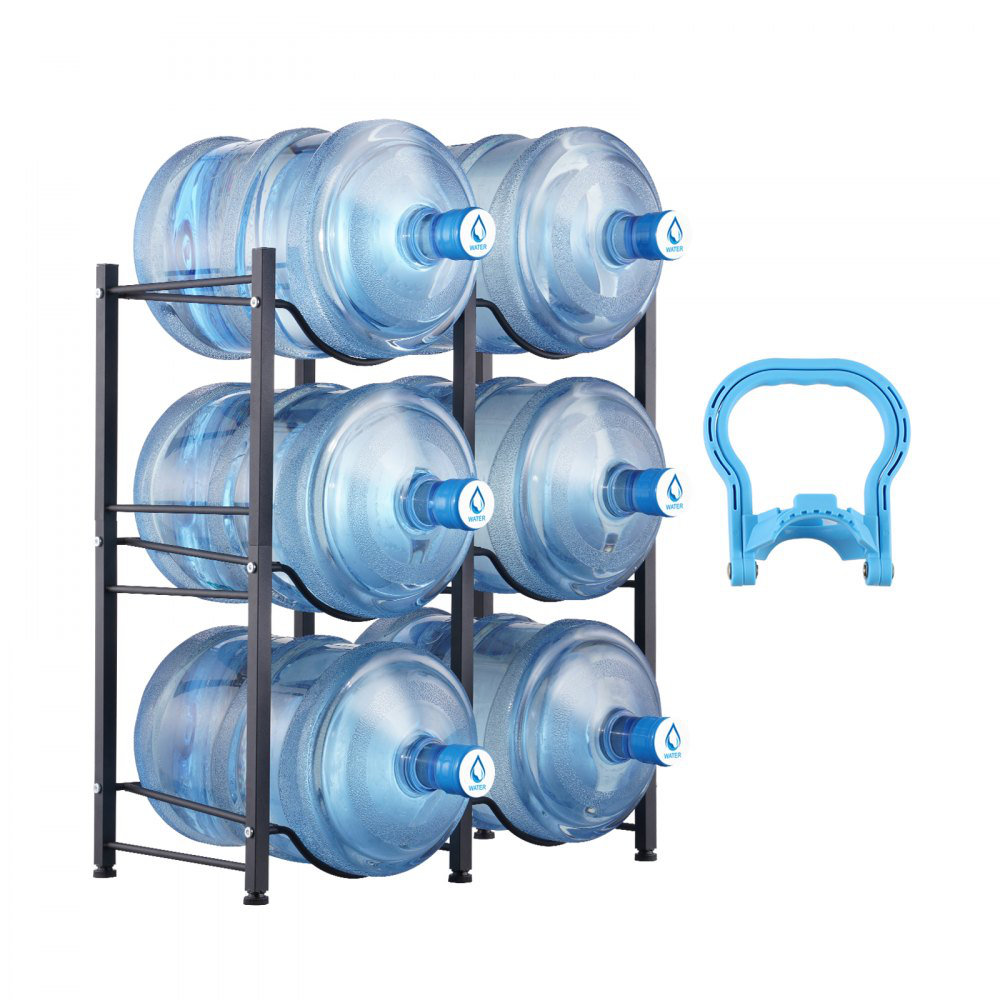 Ebern Designs 3 Tiers Water Jug Holder Double Row Water Bottle Rack for ...