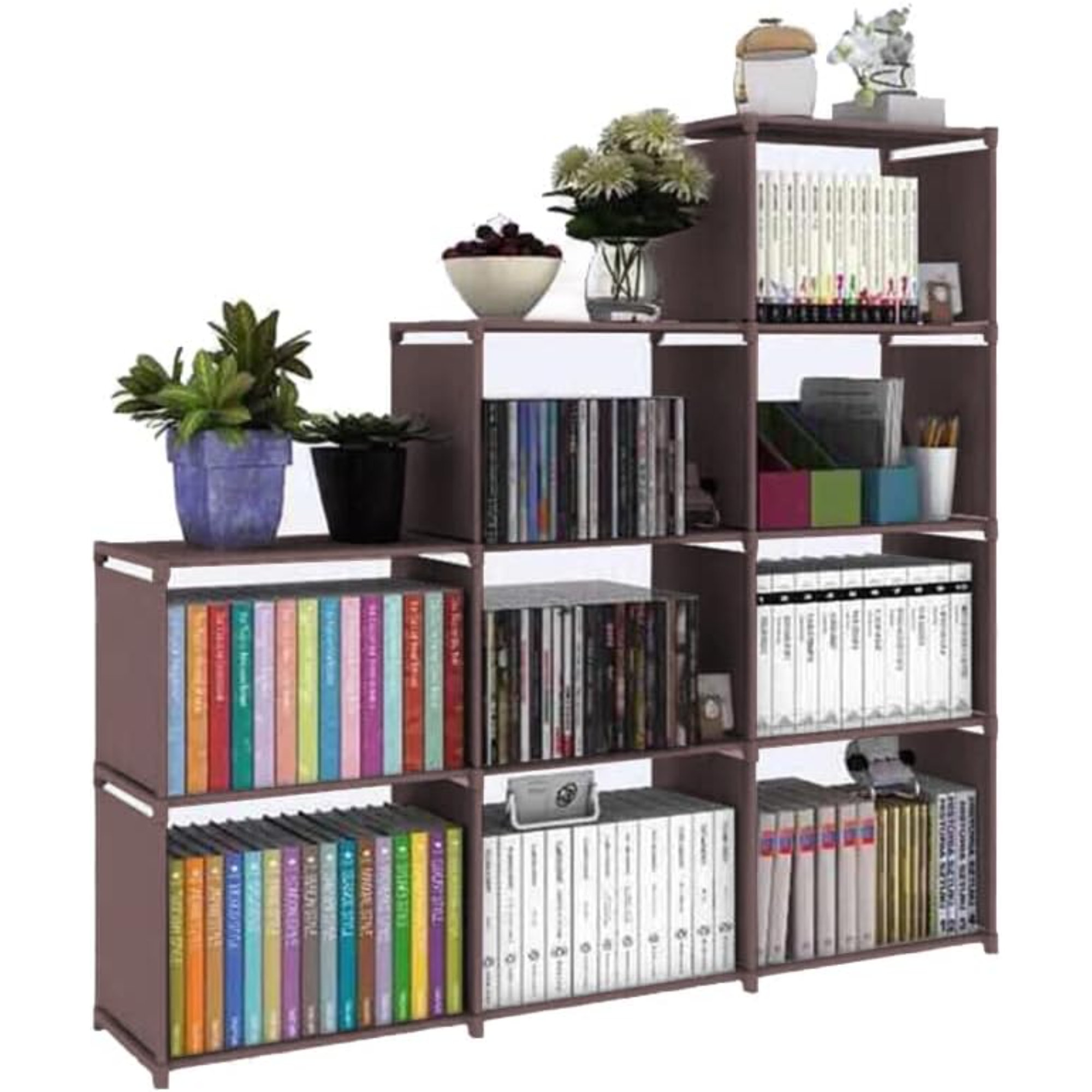 Rebrilliant Bookshelf Kids 9 Cube Book Shelf Organizer Bookcase DIY For ...