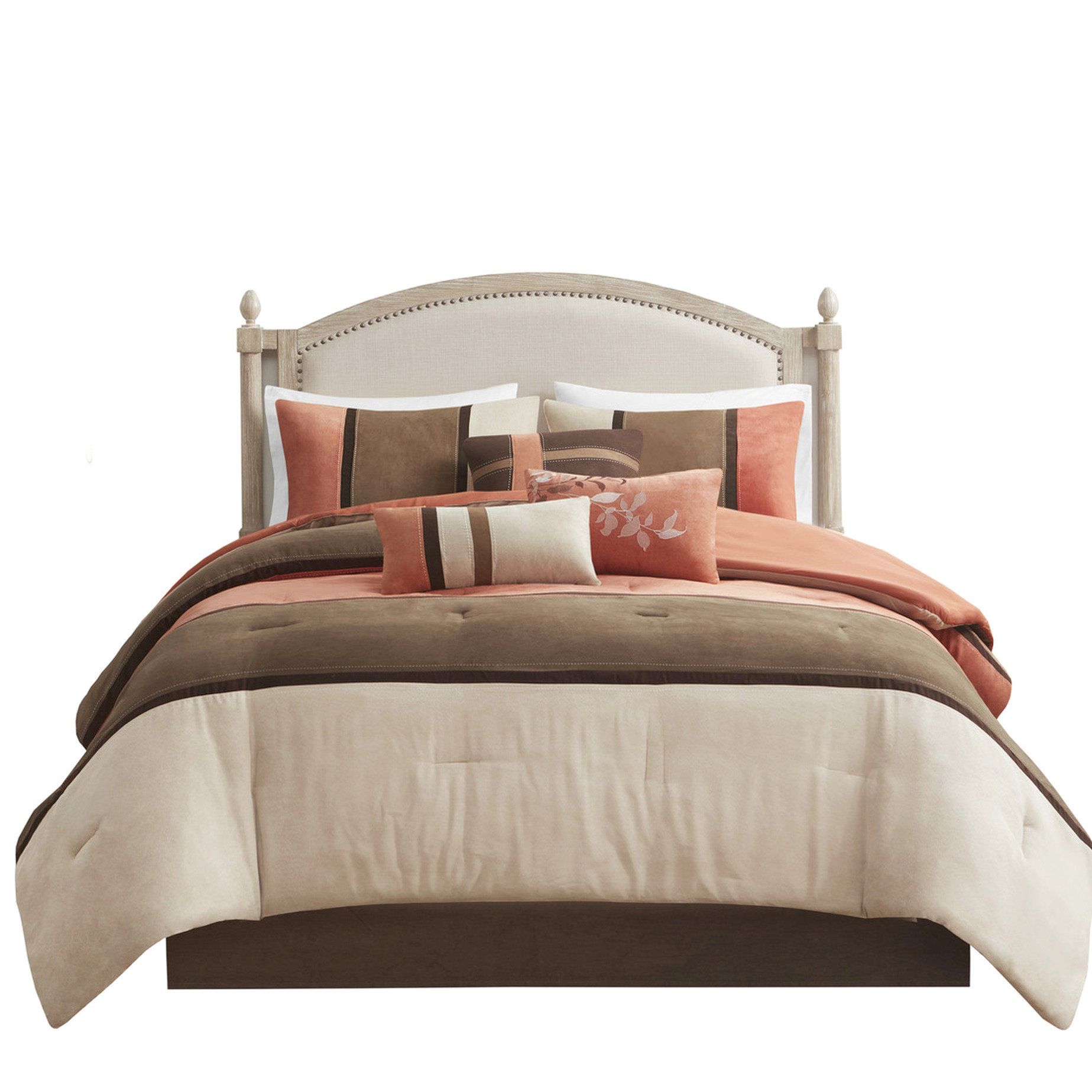 SnugglySolace Faux Suede Bedding Coral King - & Steam 7 Piece In With ...