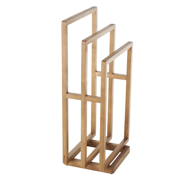 Latitude Run® Brown Wood Sleek Modern Quilt Rack & Reviews | Wayfair