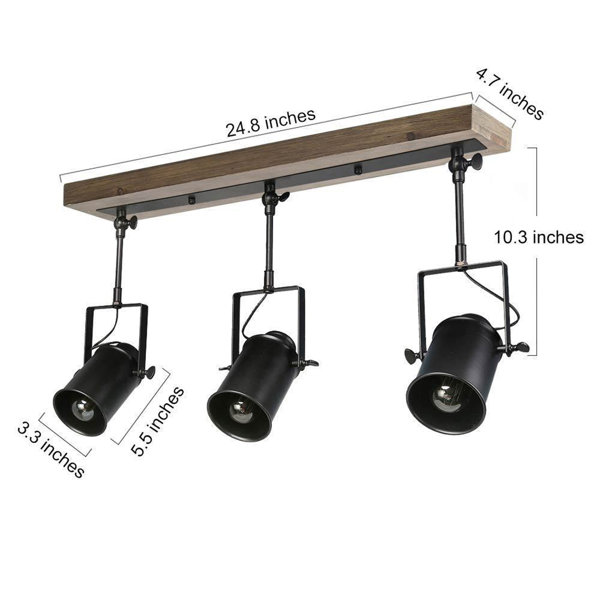 LNCHome 24.8'' 3 -Light Fixed Track Track Kit with Dimmable and ...