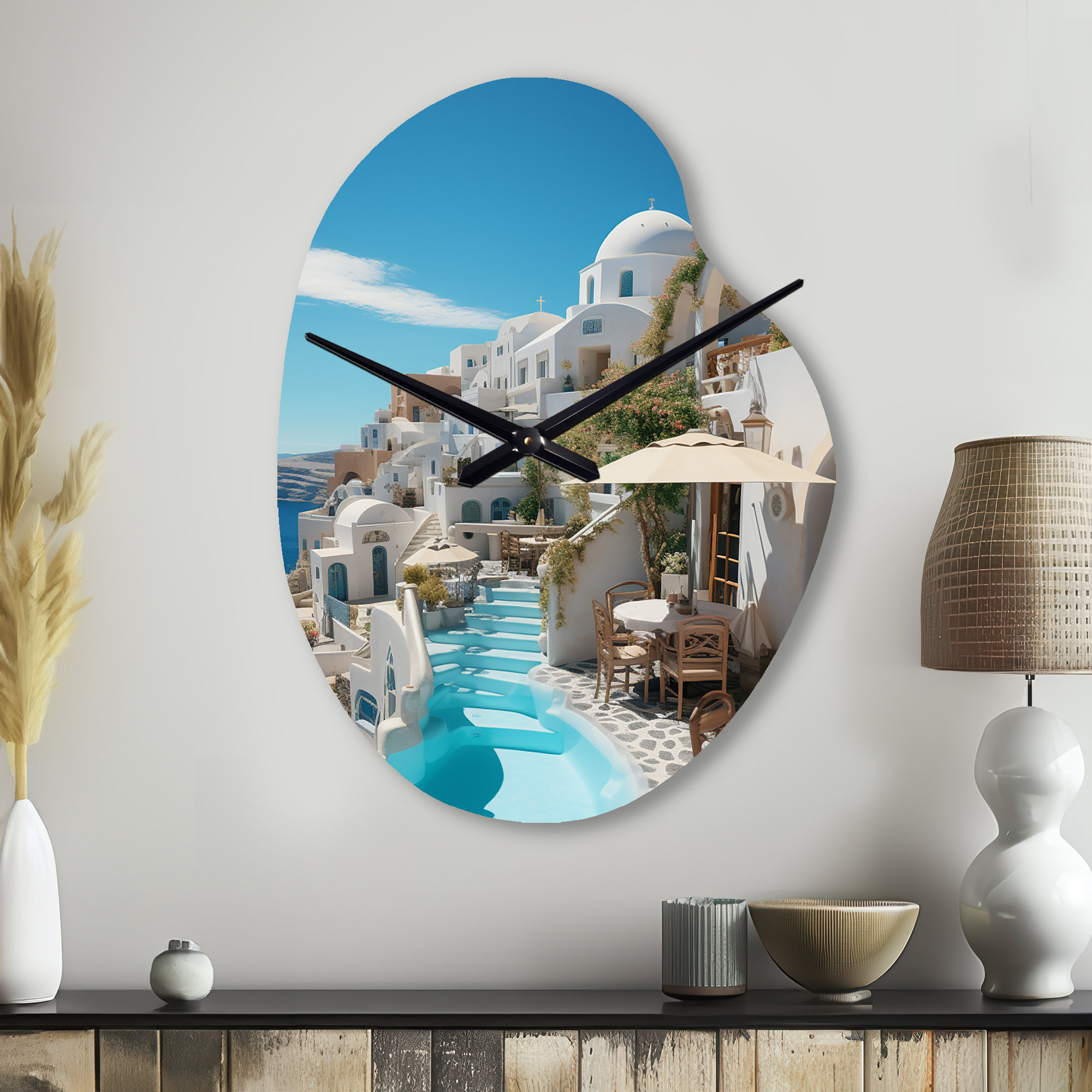 Design Art Greece Santorini Beautiful Cityscape II - Pear Shape ...