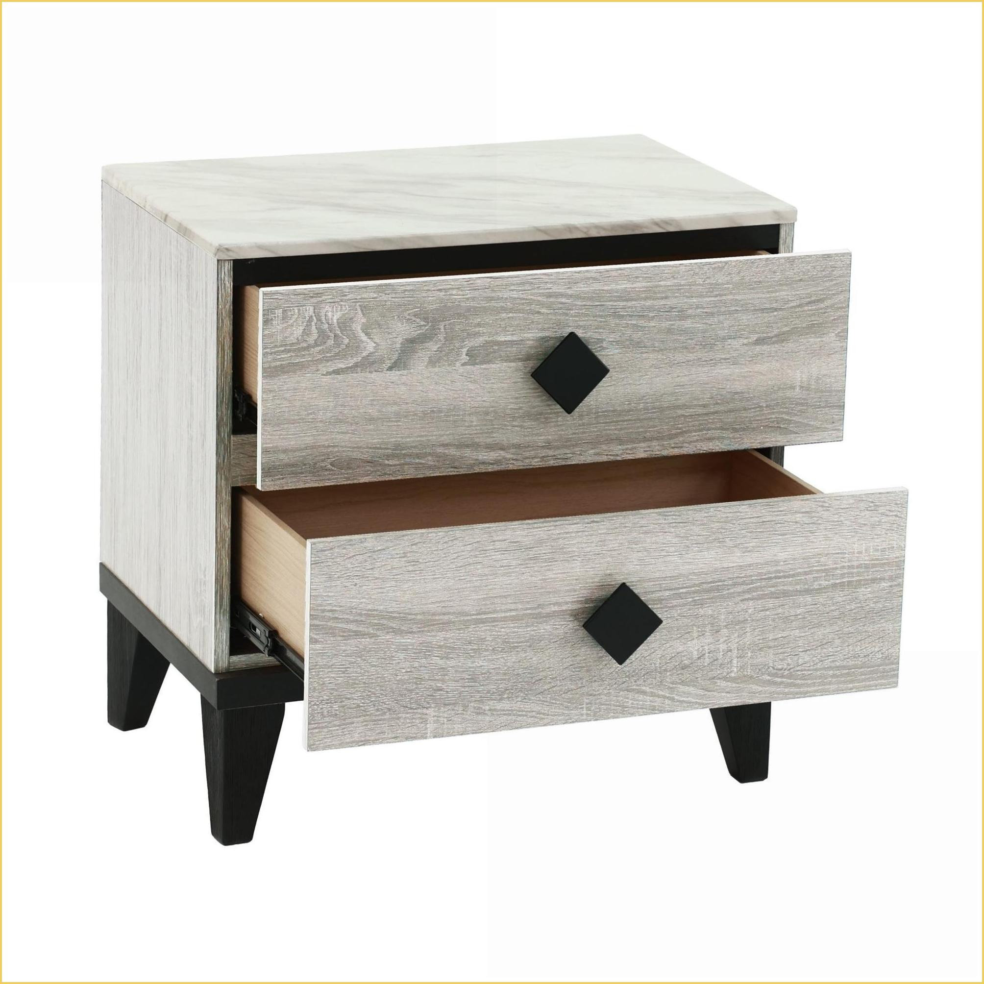 Latitude Run® Rustic Cream Oak Nightstand with Top | Wayfair