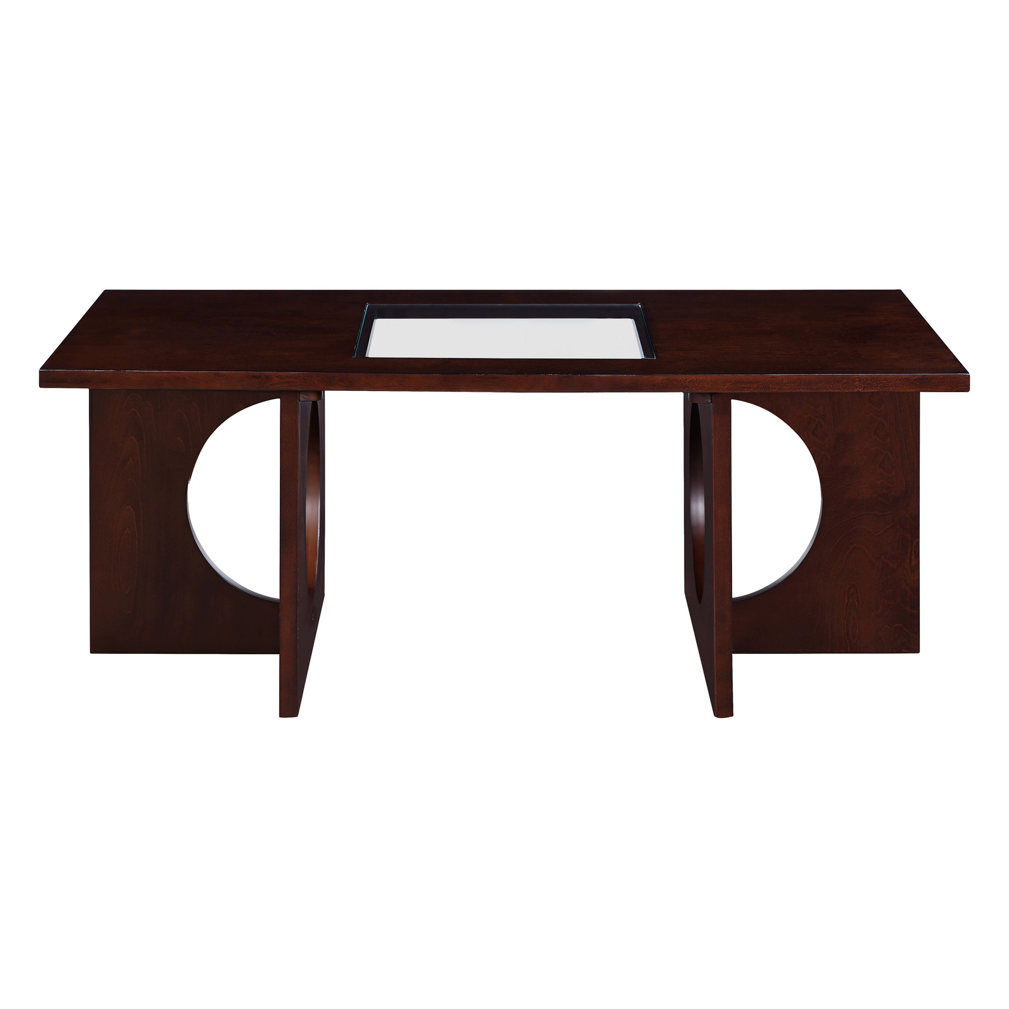 Ivy Bronx Contemporary Wood Rectangular Coffee Table with Clear ...