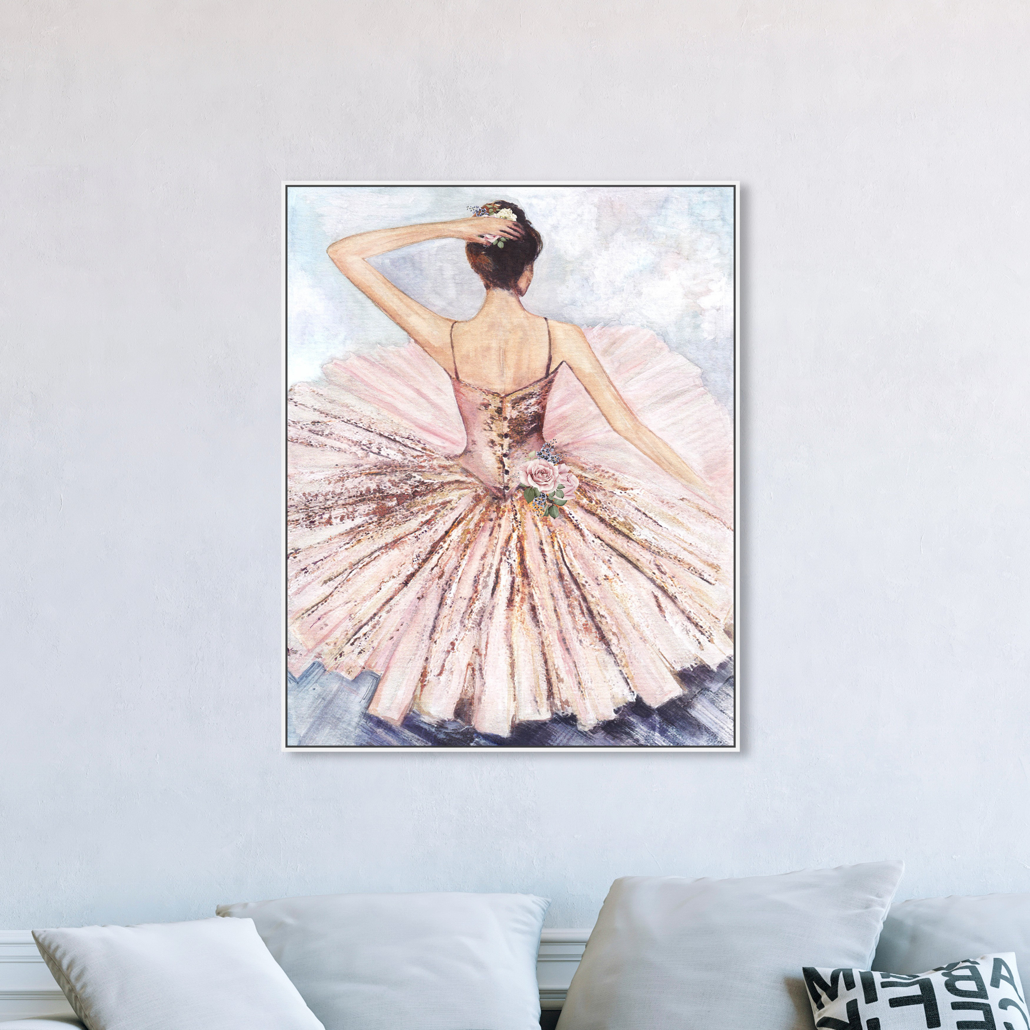 Oliver Gal "Ballet Inspired Roses", Ballet Dancer Tutu Glam Pink Canvas ...