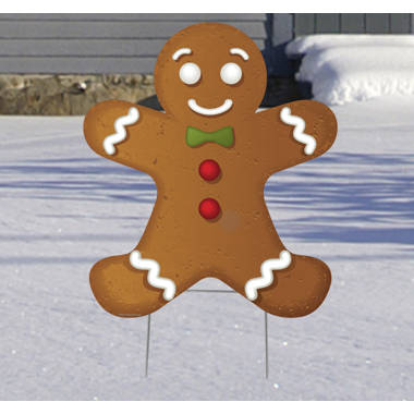 The Holiday Aisle® Metal Gingerbread Man Garden Stake & Reviews | Wayfair