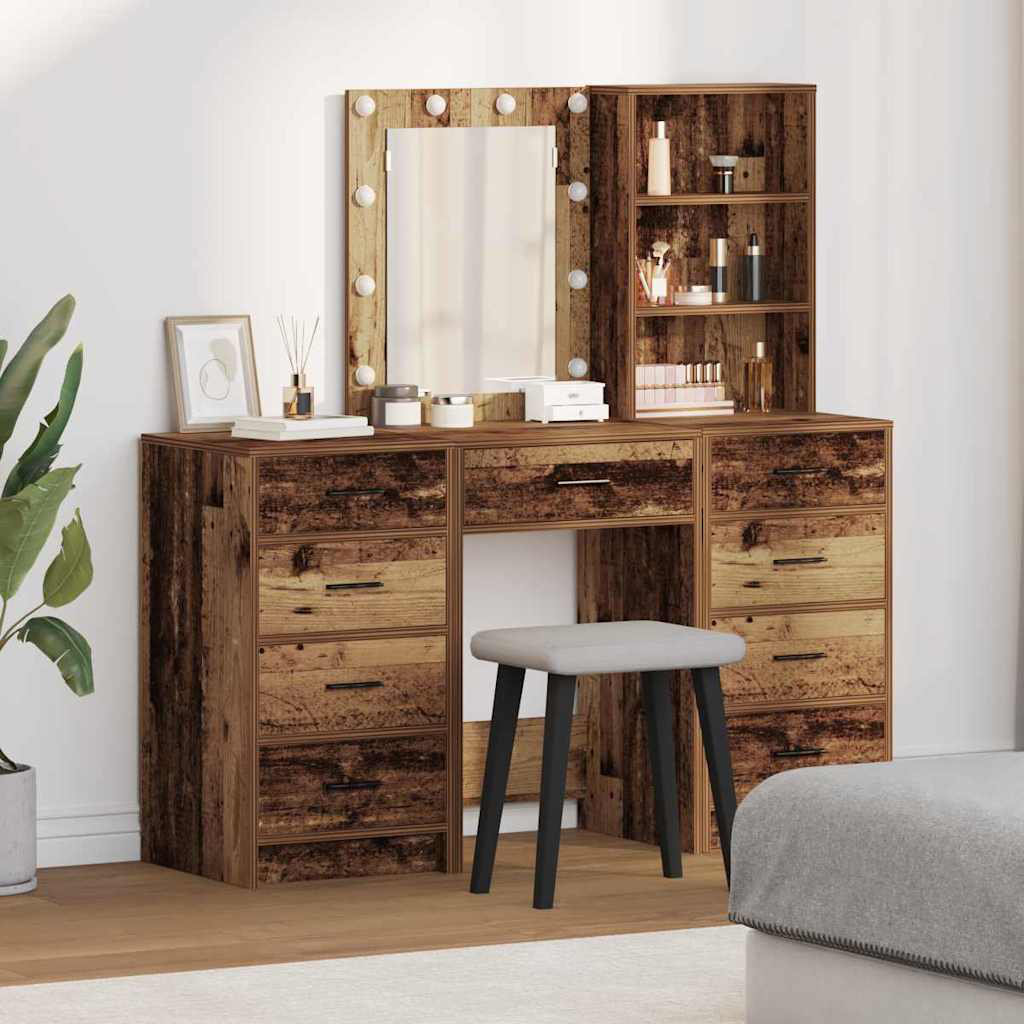 Union Rustic Dressing Table 3 Pcs Brown 40 X 41 X 135 Cm Engineered ...