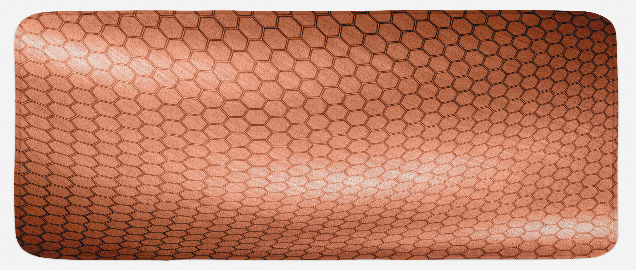 East Urban Home Hexagonal Comb Mesh Pattern With Abstract Wave Motion Effect Geometric Image