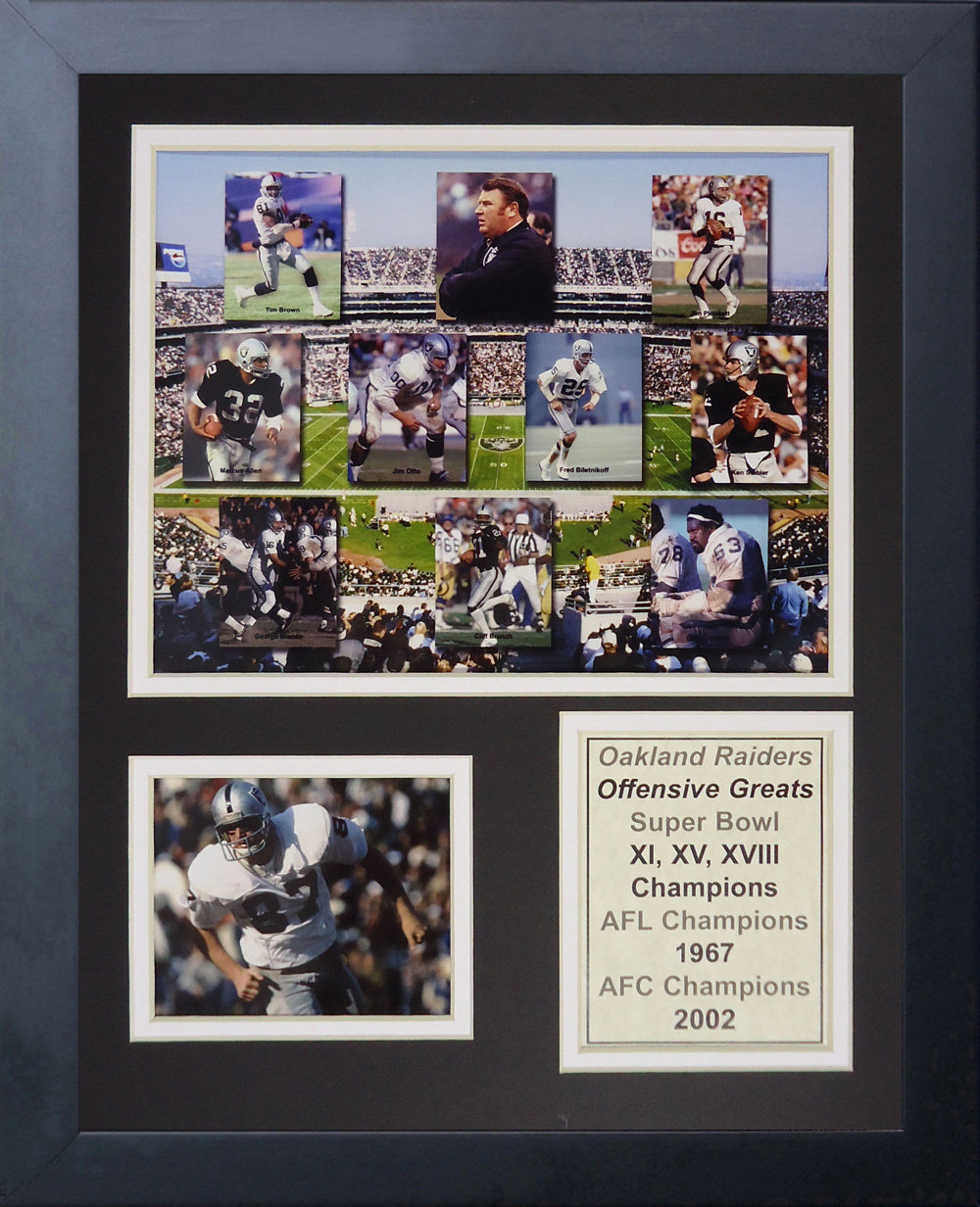 Legends Never Die Oakland Raiders 70's Offense Greats Framed Memorabili ...