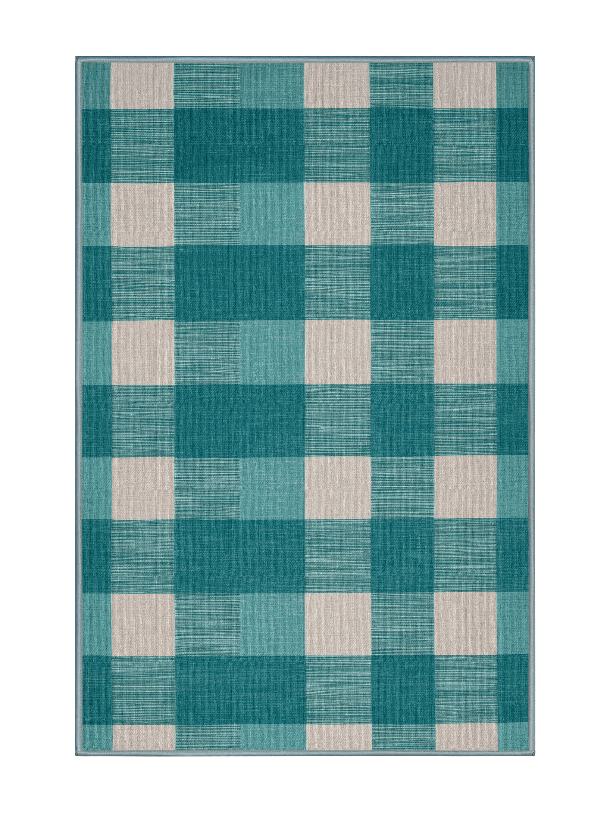 One Allium Way® Machine Washable Checkered Blue Area Rug | Wayfair