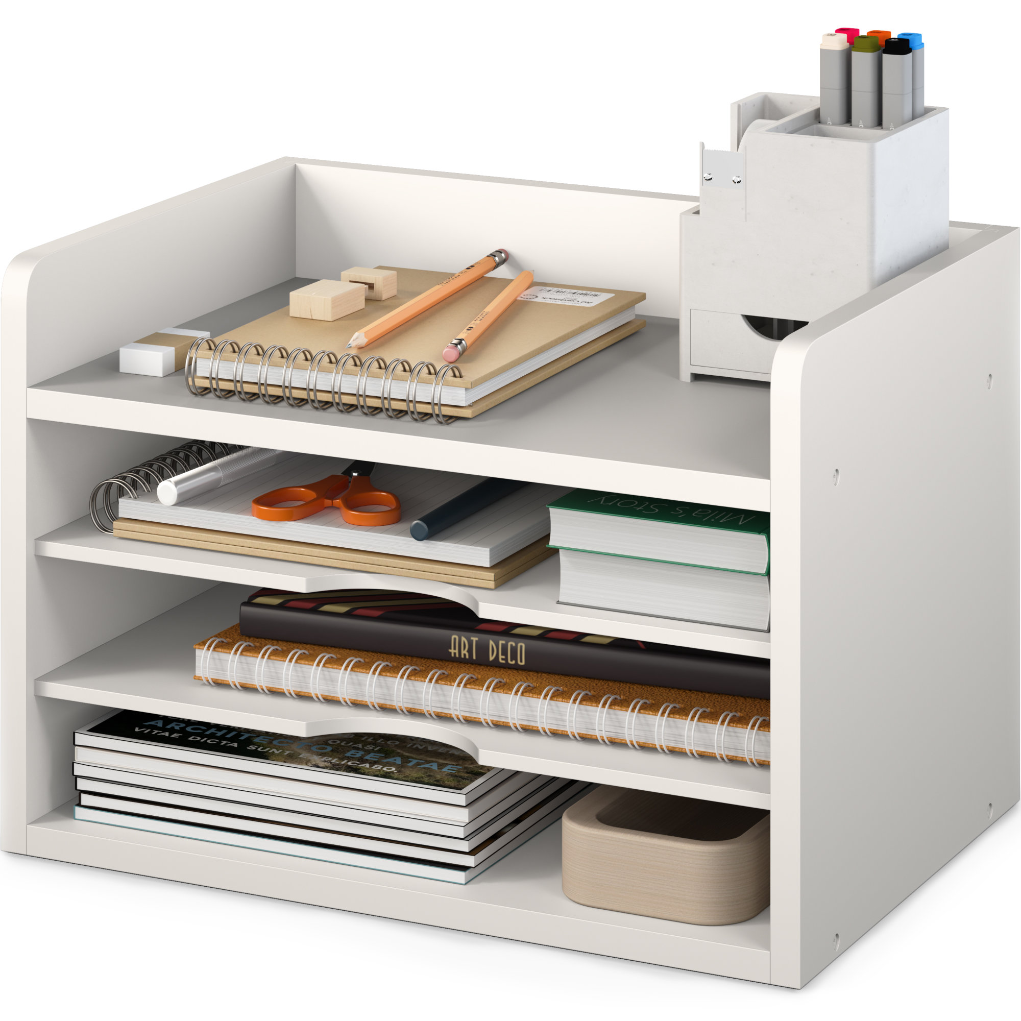 Ballucci Logan 4-Tier Open-Top Paper, Mail And File Organizer & Reviews ...