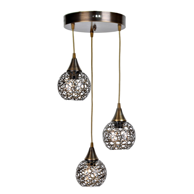 East Urban Home 3 - Light Bronze Cluster Pendant | Wayfair