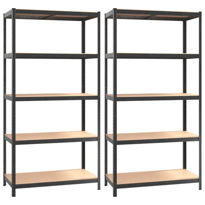 Rebrilliant Shelf Storage Bookshelf Shelving Unit 5-Layer Steel and ...