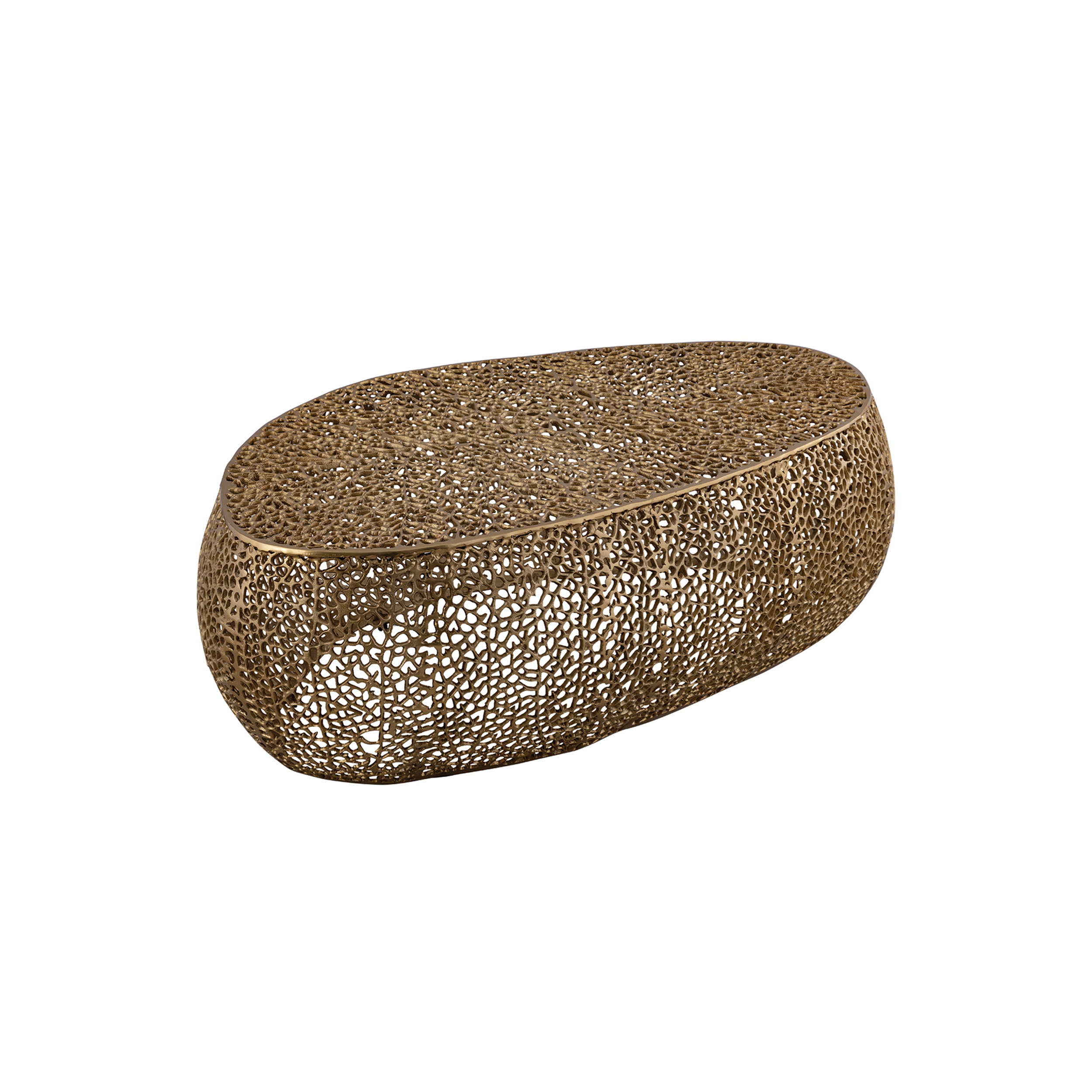 Everly Quinn Luxurious Gold Oval Coffee Table to Elevate Your Decor ...