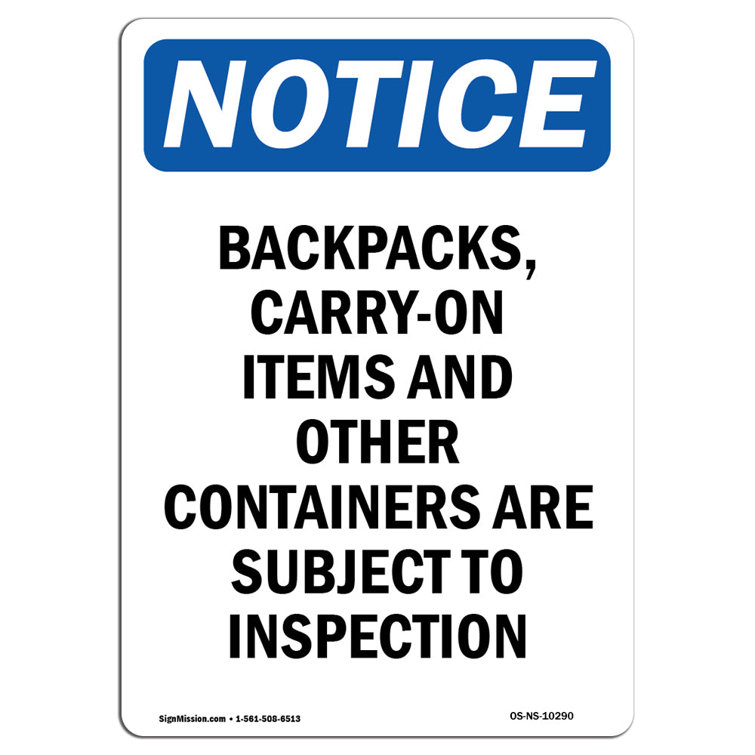 SignMission Backpacks Carry-On Items and Sign | Wayfair