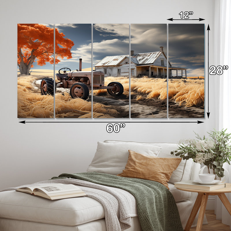 Gracie Oaks Farmhouse Tractor Rural Harmony I 5 Pieces | Wayfair