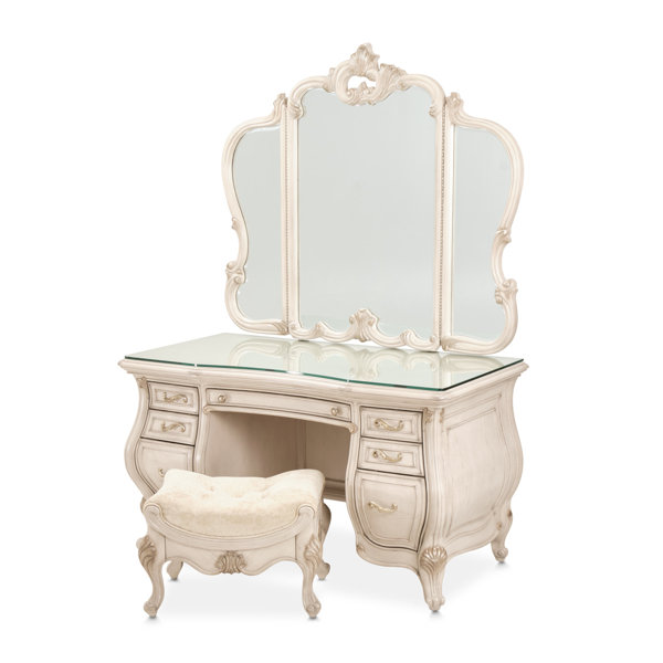 Michael Amini Platine de Royale 4 Piece Vanity & Reviews | Perigold